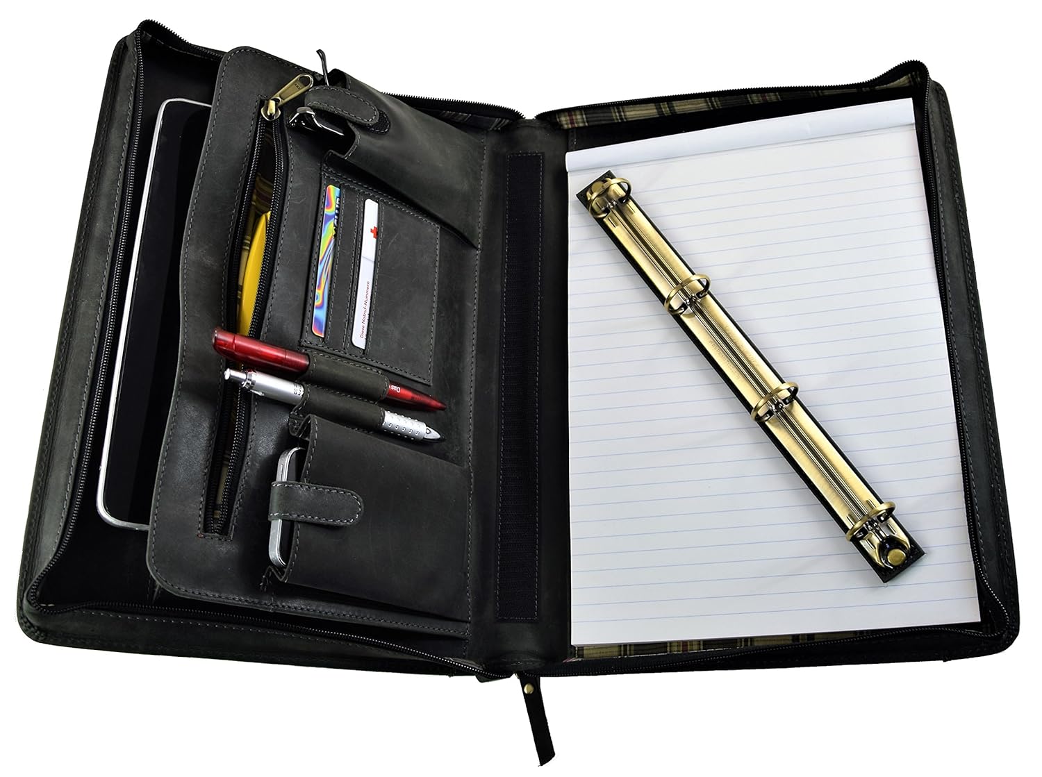 MENZO Leather Notepad, Vintage Buffalo Leather, Document Folder ...