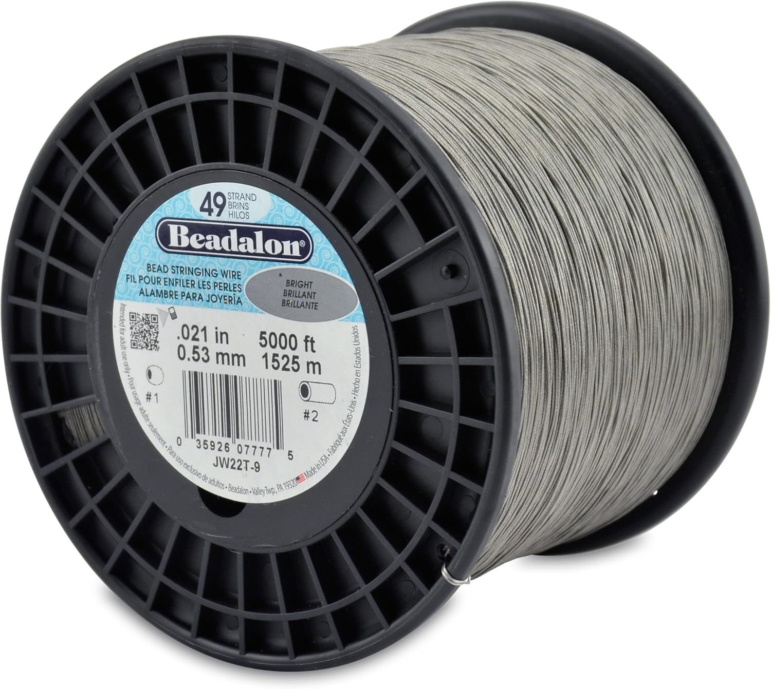 Amazon.com: Beadalon 0.021-Inch 49-Strand Wire, Bright, 5000-Feet