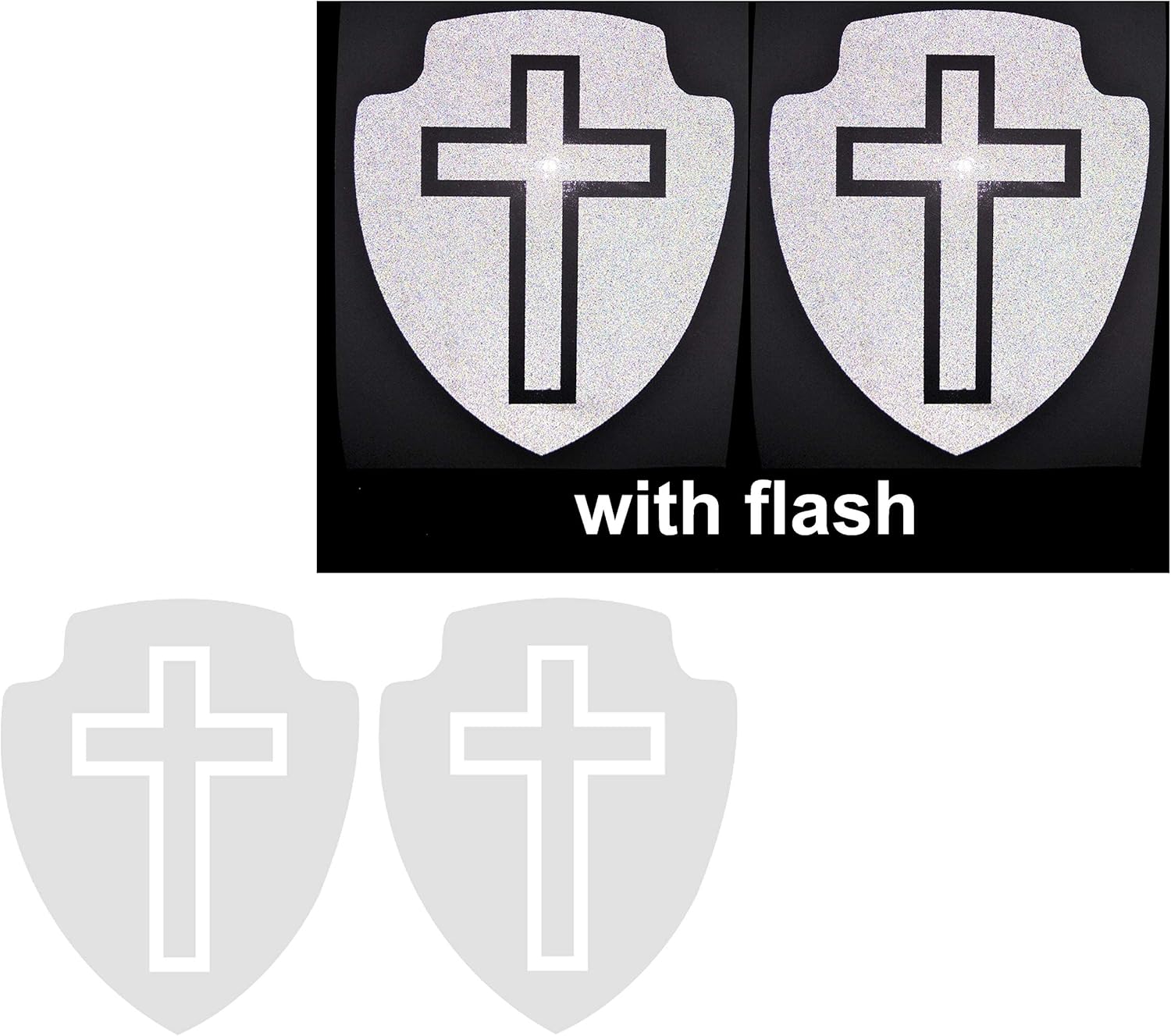 Amazon.com: CUSHYSTORE Jesus White Reflective Shield Cross Christian ...