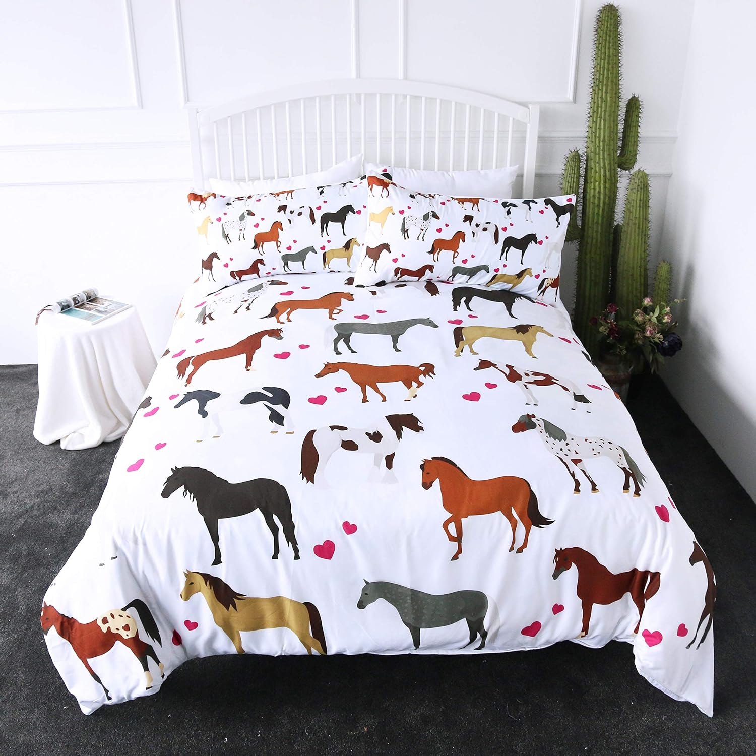 Amazon ARIGHTEX Horse Bedding Kids Girls Pretty Ponies Duvet Cover