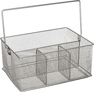 Amazon.com: YBM HOME Mesh Silver Condiment Caddy / Kitchen Supply ...