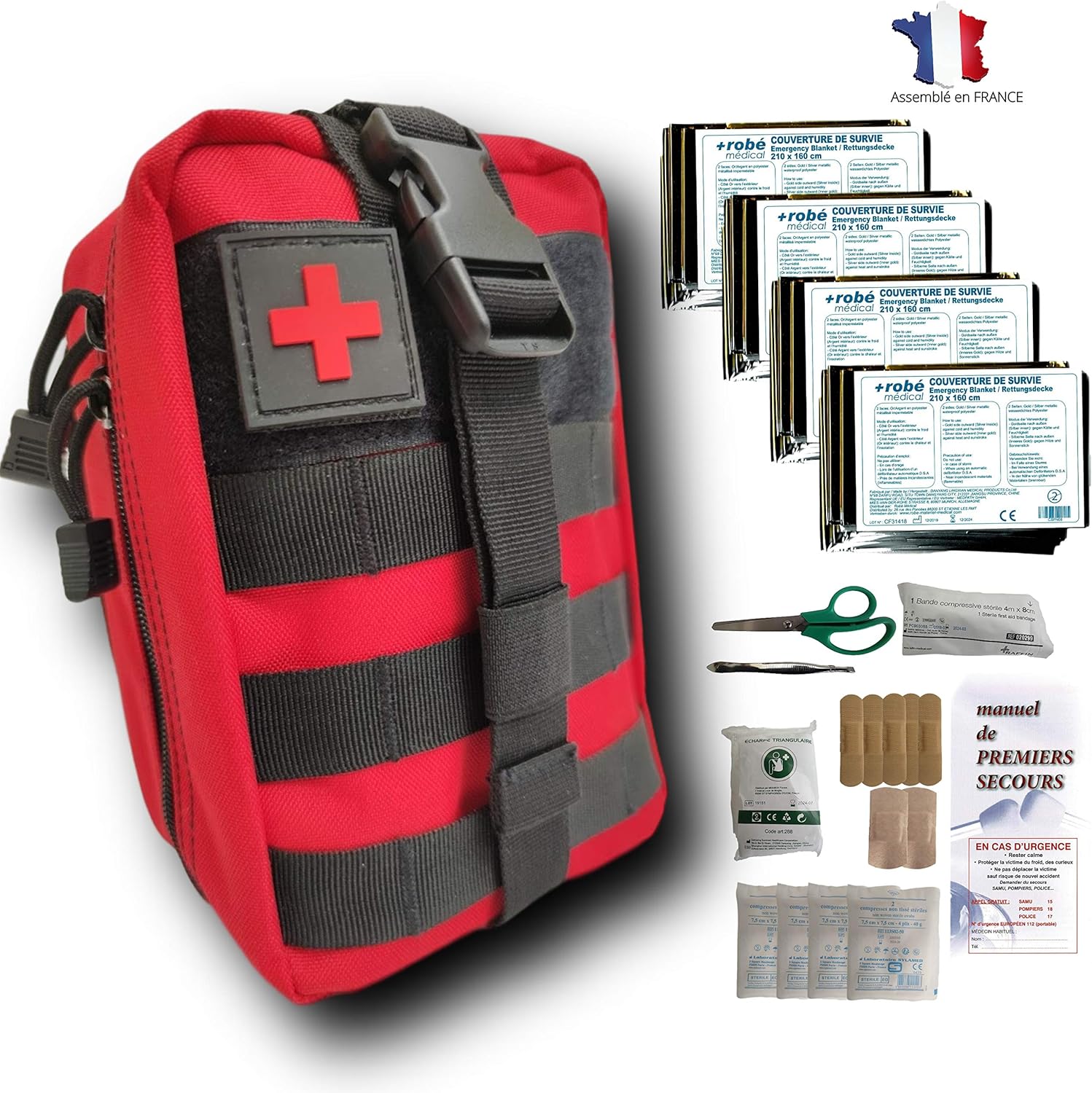 “Generic” First Aid Kit with Set of 4 Survival Covers, Dressings ...