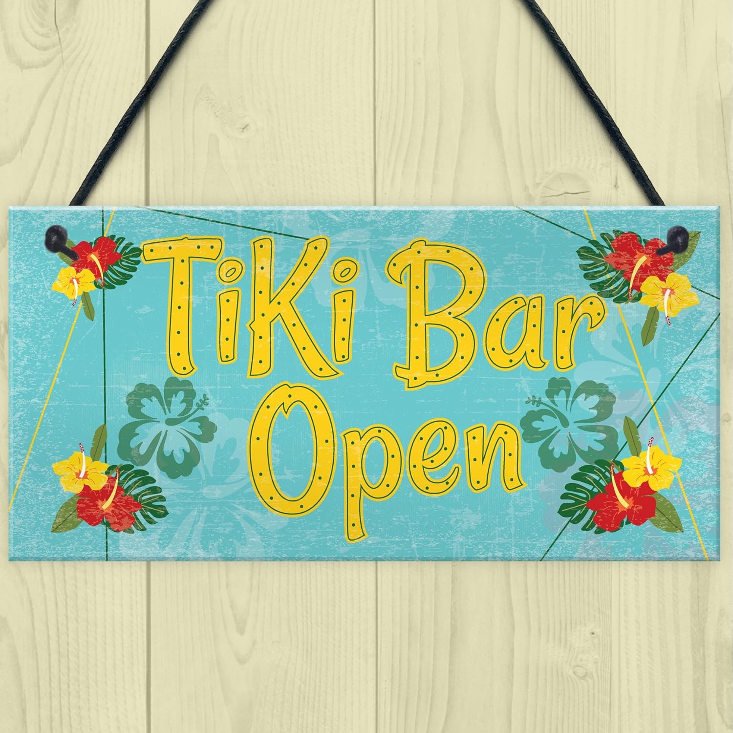 RED OCEAN Tiki Bar Open Hanging Bar Pub Plaque Beer Cocktails Beach ...
