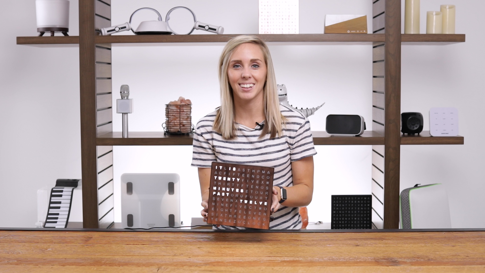 Watch Sharper Image Light Up Electronic Word Clock, Copper Finish with ...