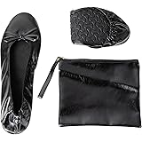Amazon.com | Women's Foldable Portable Travel Ballet Flat Roll Up ...