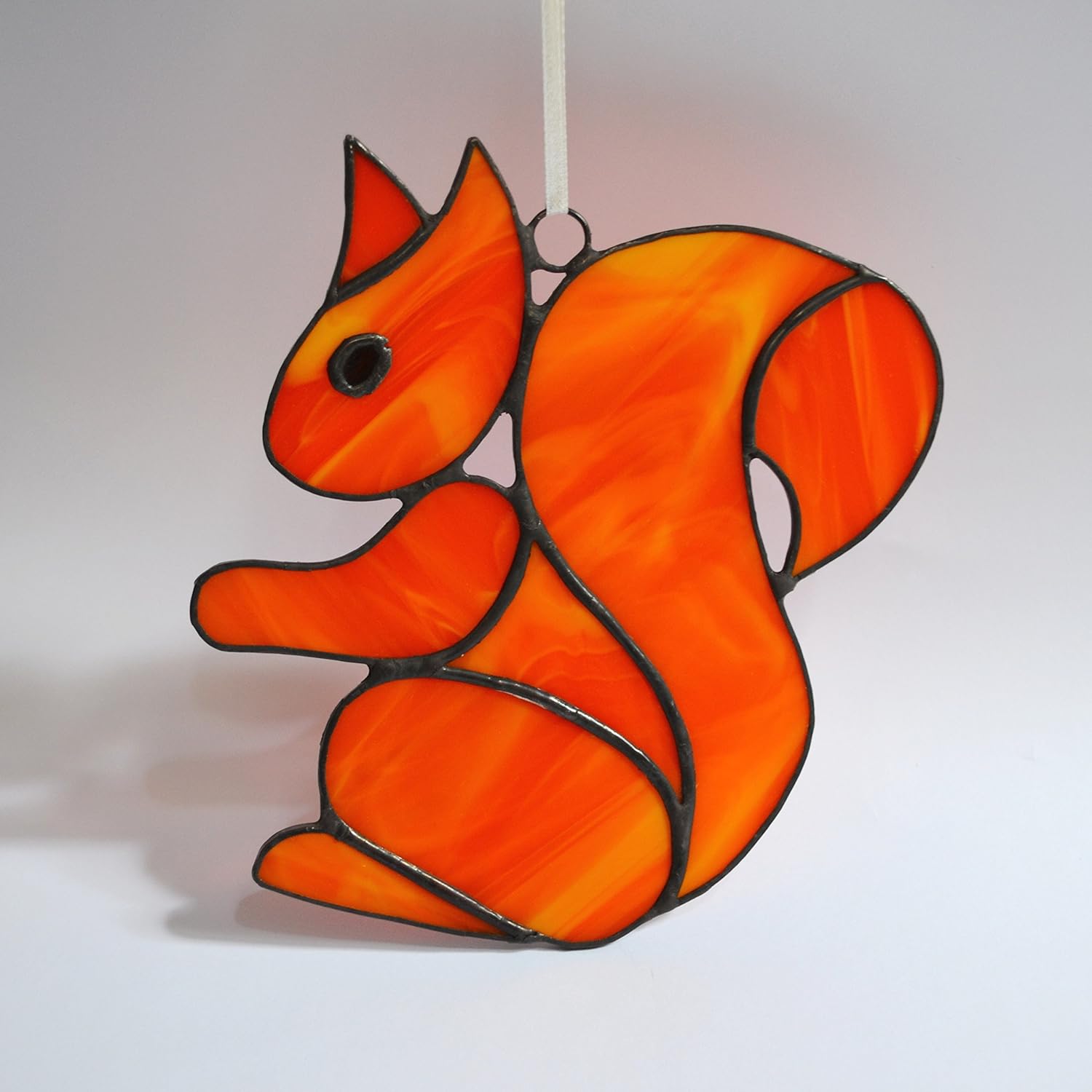 Amazon.com: Red squirrel ornament - Woodland stained glass window ...