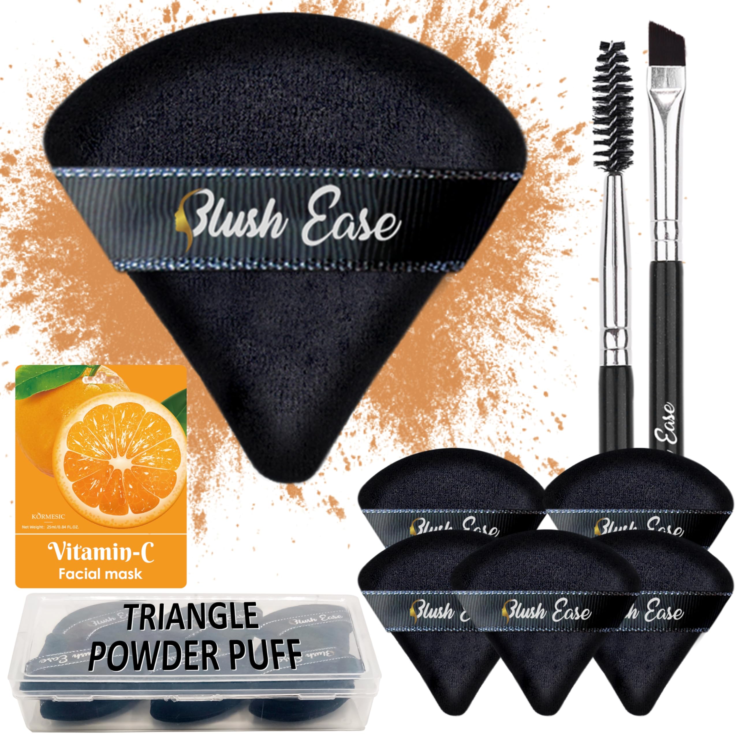 Triangle Powder Puff, 6 Black Makeup Puffs, Makeup Powder Puffs for ...