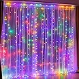 Amazon.com: Dazzle Bright 300 LED Curtain String Lights, Christmas ...