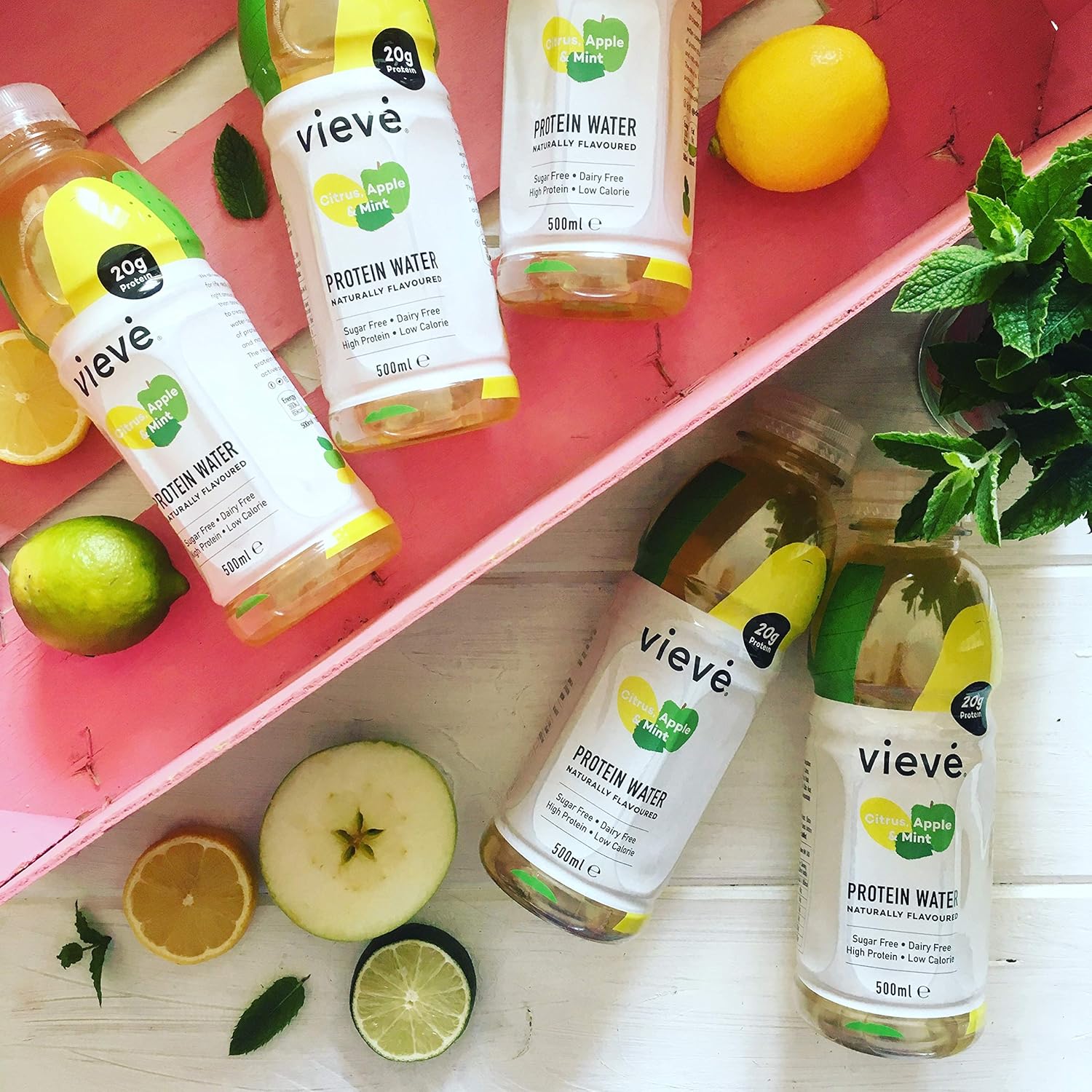 Vieve Protein Water 6x500ml – Citrus, Apple and Mint | 20g Protein ...