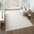 Amazon.com: LUXE WEAVERS Geometric Diamond Shaped Cream 6x9 Area Rug ...