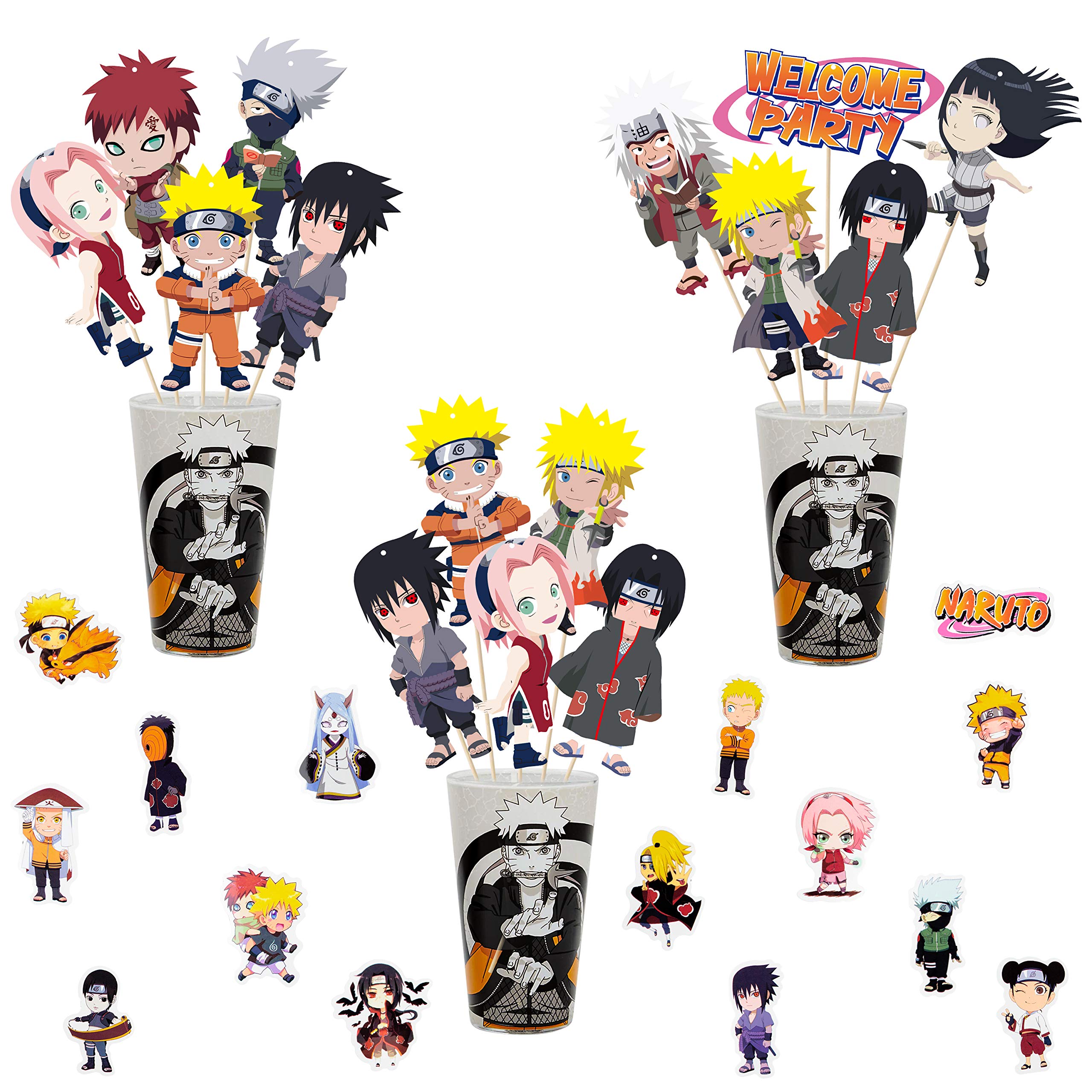 80pcs Naruto Centerpiece Decoration Set Include 30pcs Cardstock ...
