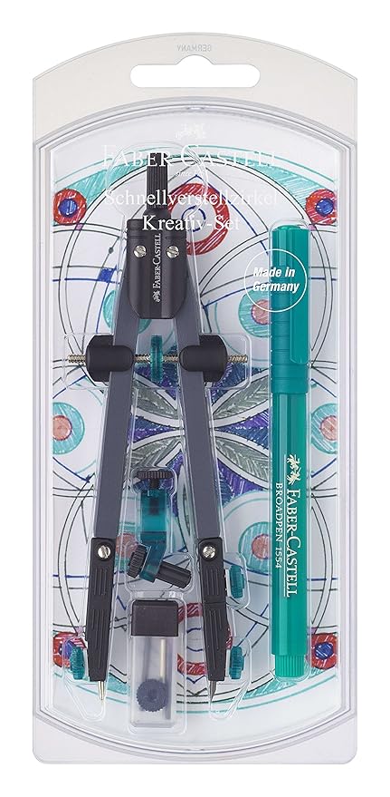 Faber-Castell 174030 Bow Compass Set with Hinged Side - Turquoise ...