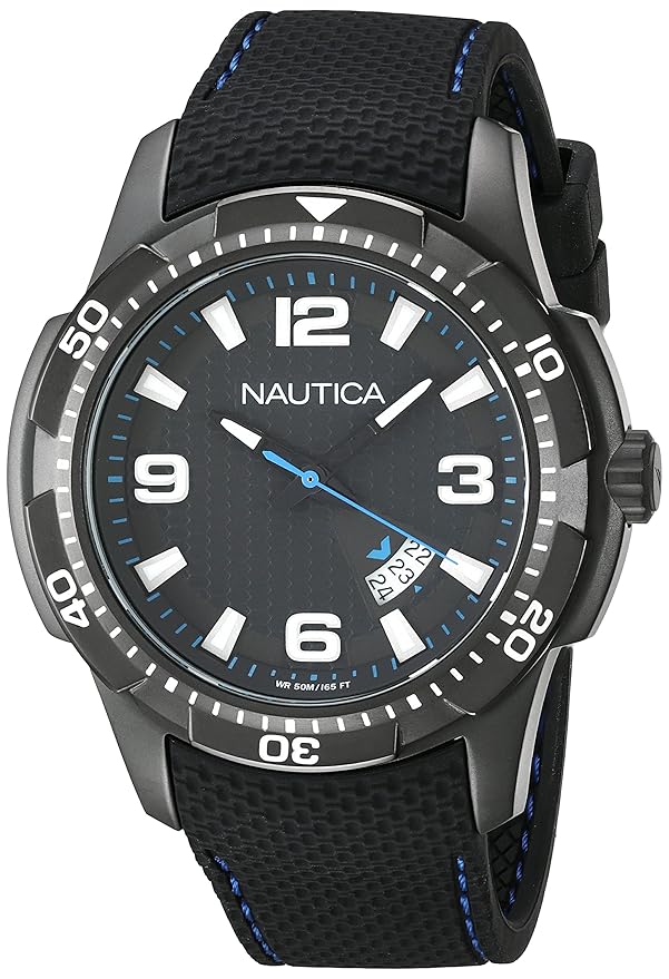 Nautica Homme Analogique Quartz Montre avec Bracelet en Silicone ...