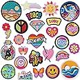 Amazon.com: 26 Pieces Embroidered Hippie Iron on Patches for Clothing ...