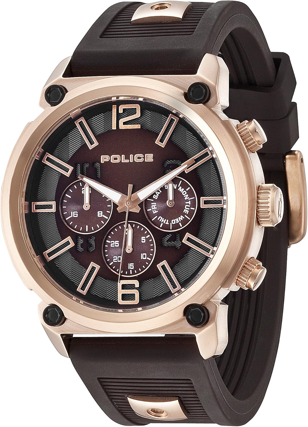 Police Reloj de Hombre Armor de Cuarzo con esfera marrón pantalla ...