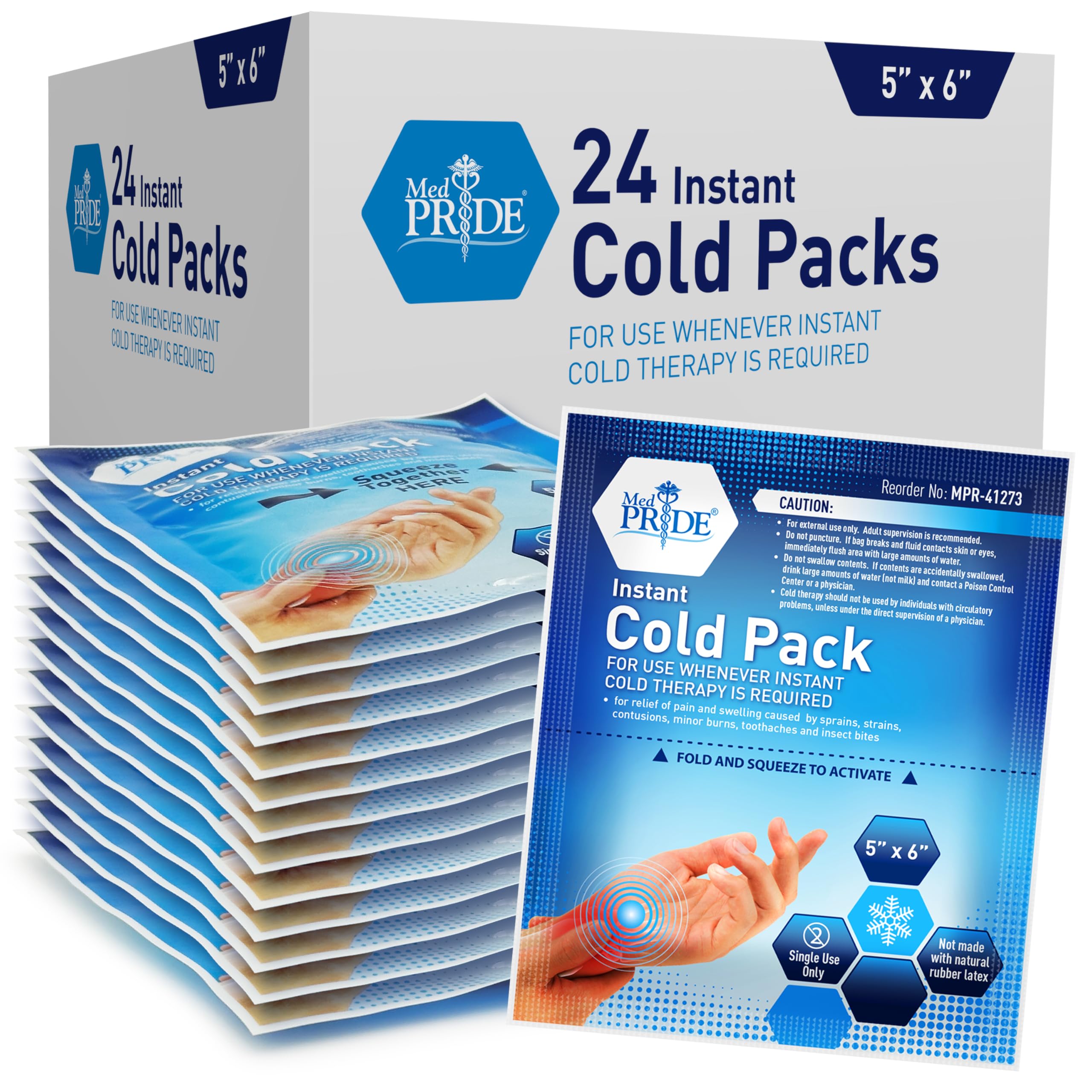 MED PRIDE Instant Ice Packs for Injuries, First Aid Disposable Cold ...