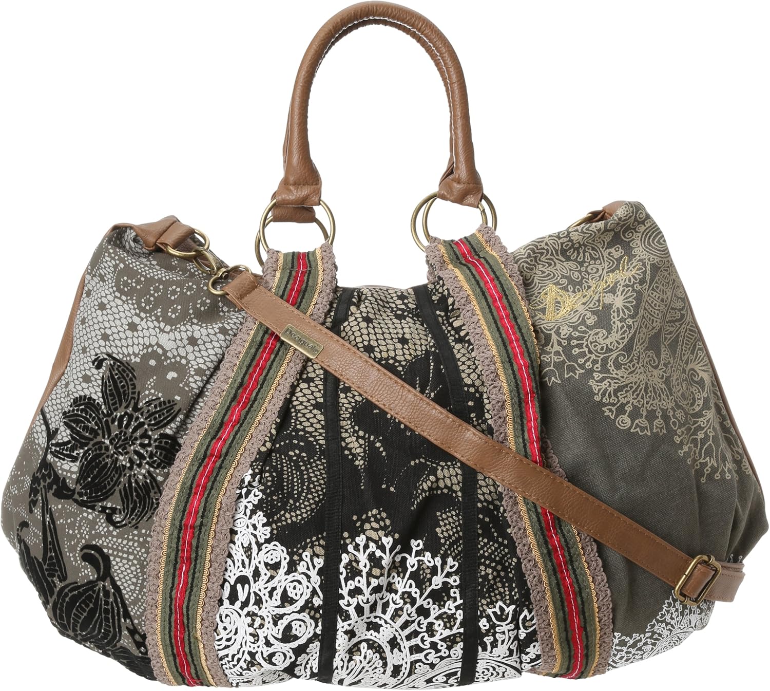 Desigual Handbags Bols C.o. Sac Puntilla Verde, Crema: Handbags: Amazon.com