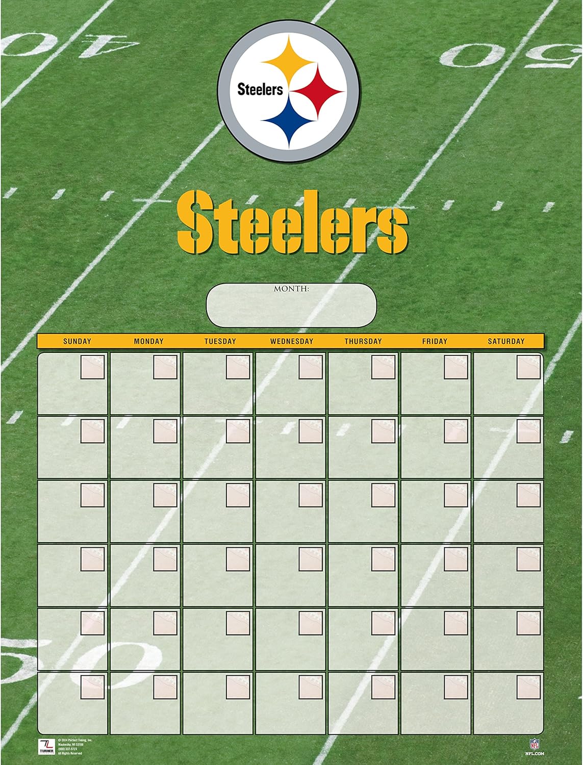 Amazon.com: Turner Perfect Timing Pittsburgh Steelers Jumbo Dry Erase ...