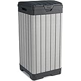 Amazon.com: Keter Baltimore 38 Gallon Trash Can with Lid and Drip Tray ...