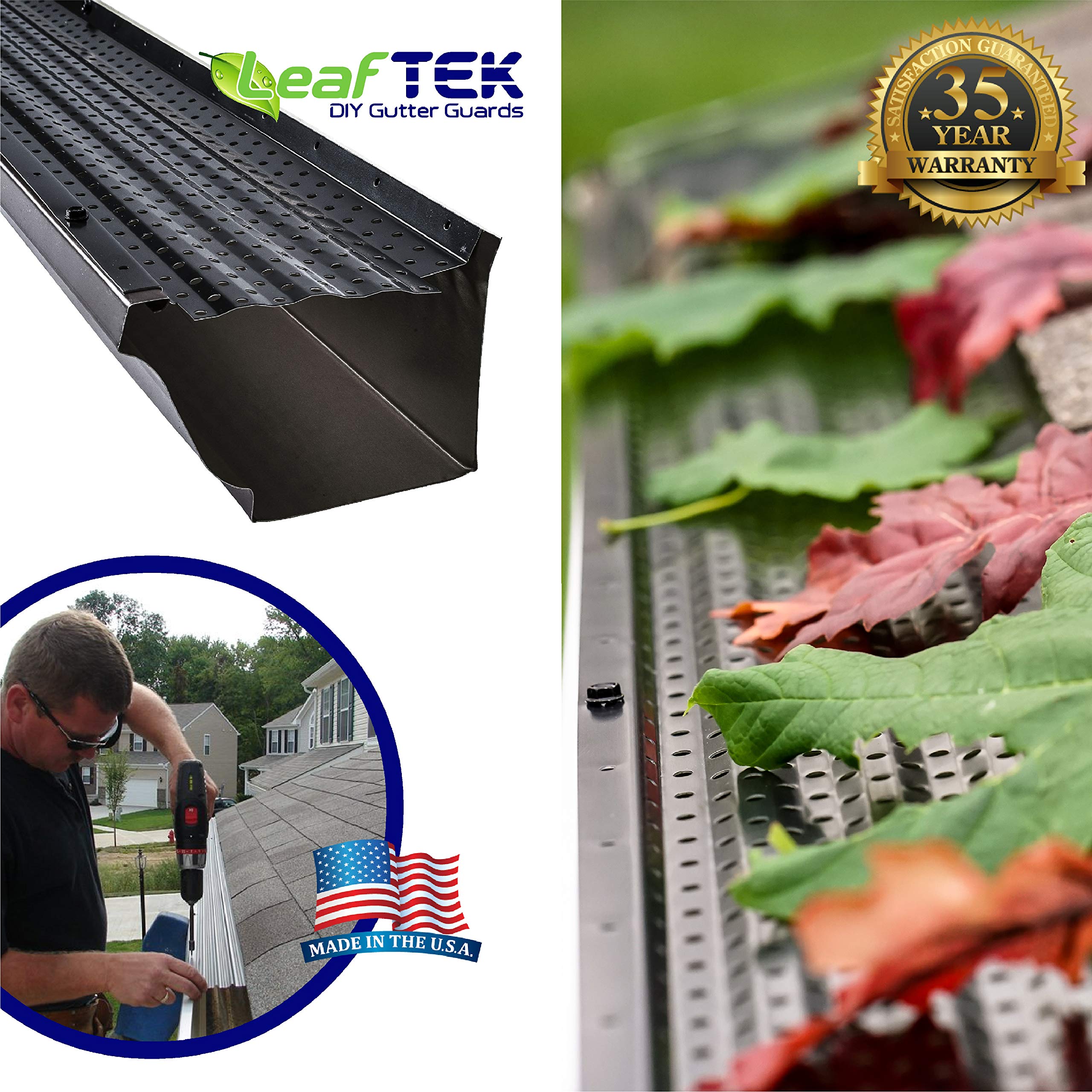 LeafTek 5" x 32' Gutter Guard Leaf Protection | DIY Premium Contractor ...