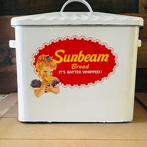 Amazon.com: LARGE NEW Porcelain Enamel SUNBEAM BREAD BOX - White - Food ...