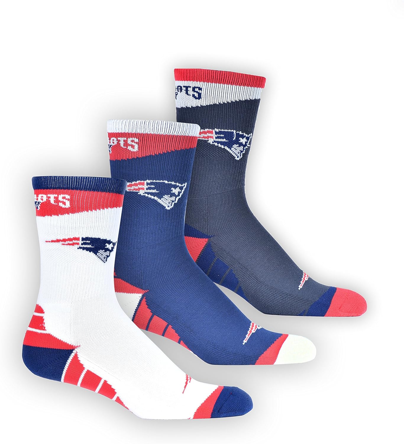 NFL Officially Licensed Team Apparel 3-Pack Crew Socks Unisex (New ...