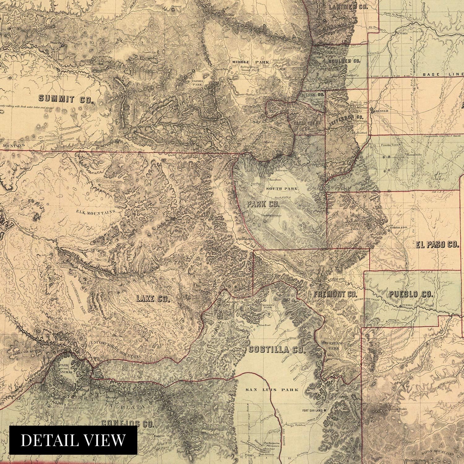 1862 Colorado Territory Map - Vintage Colorado Territory Wall Art ...