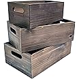 Amazon.com: Nesting Wood Storage Crates - Set of 3 - Decorative Craft ...