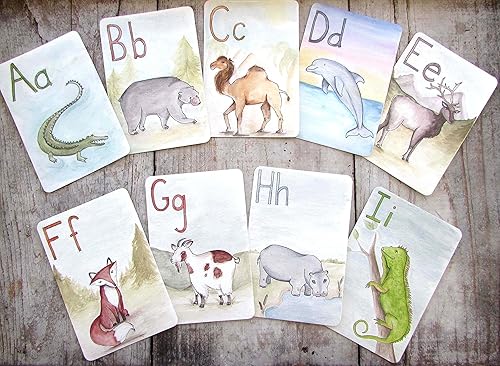 Amazon.com: A-Z Animal Alphabet Flash Cards: Handmade