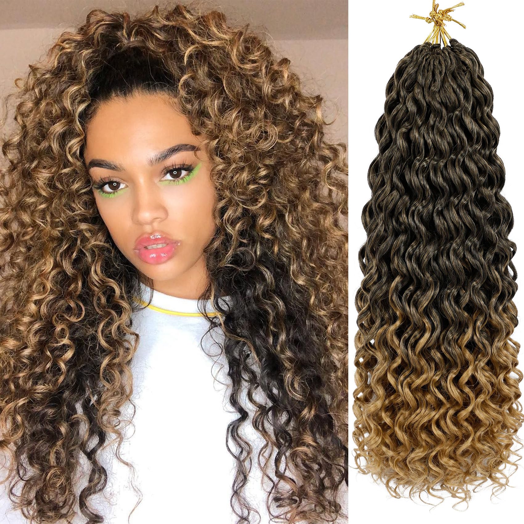 7 Packs GoGo Curl Crochet Hair 18 Inch Long Curly Crochet Hair for ...