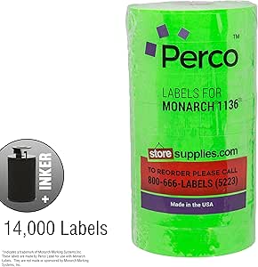 Amazon.com : Fluorescent Green Pricing Labels for Monarch 1136 Price ...