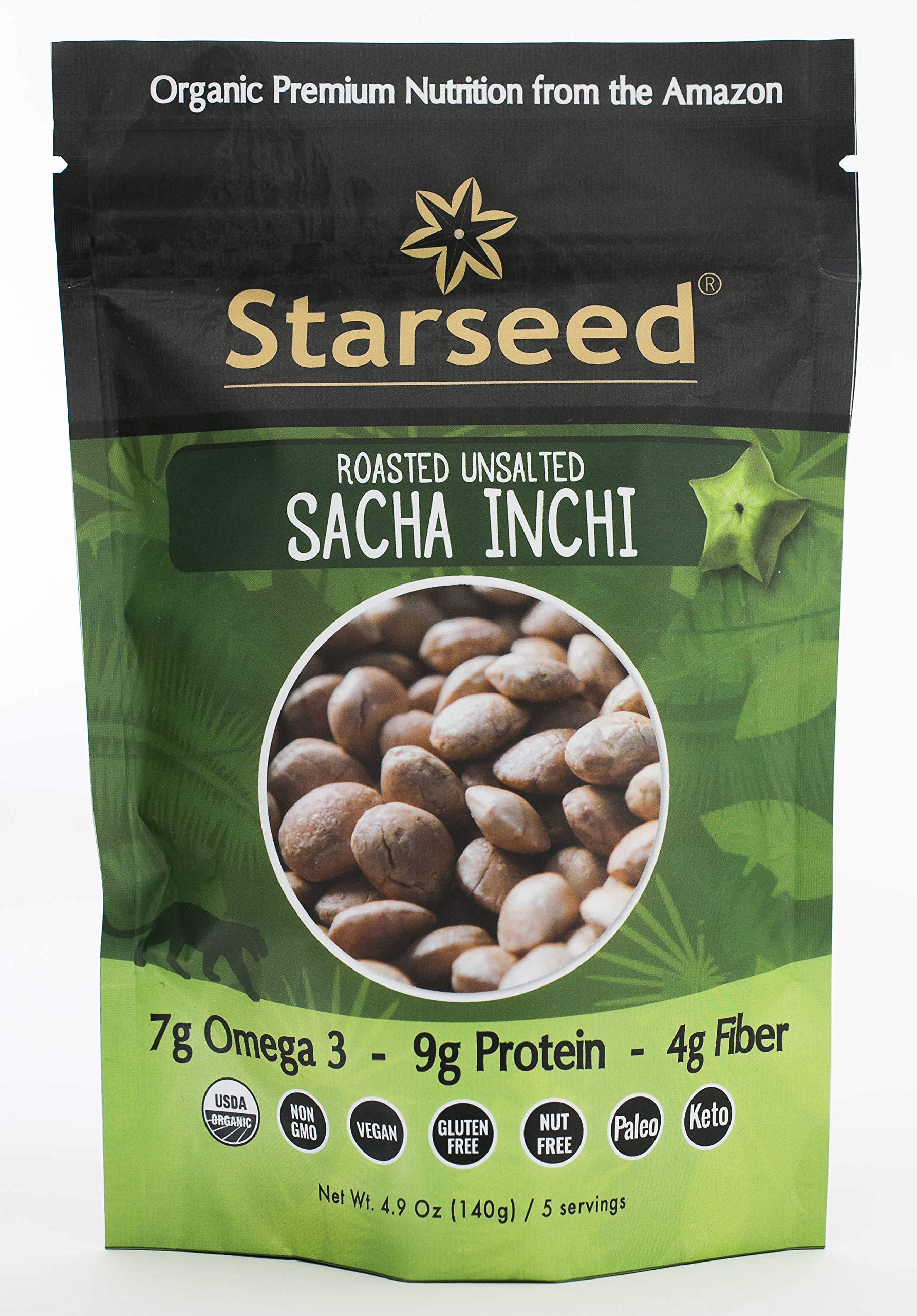 Starseed Sacha Inchi Seeds Roasted Sea Salted - 5 servings: Amazon.com ...
