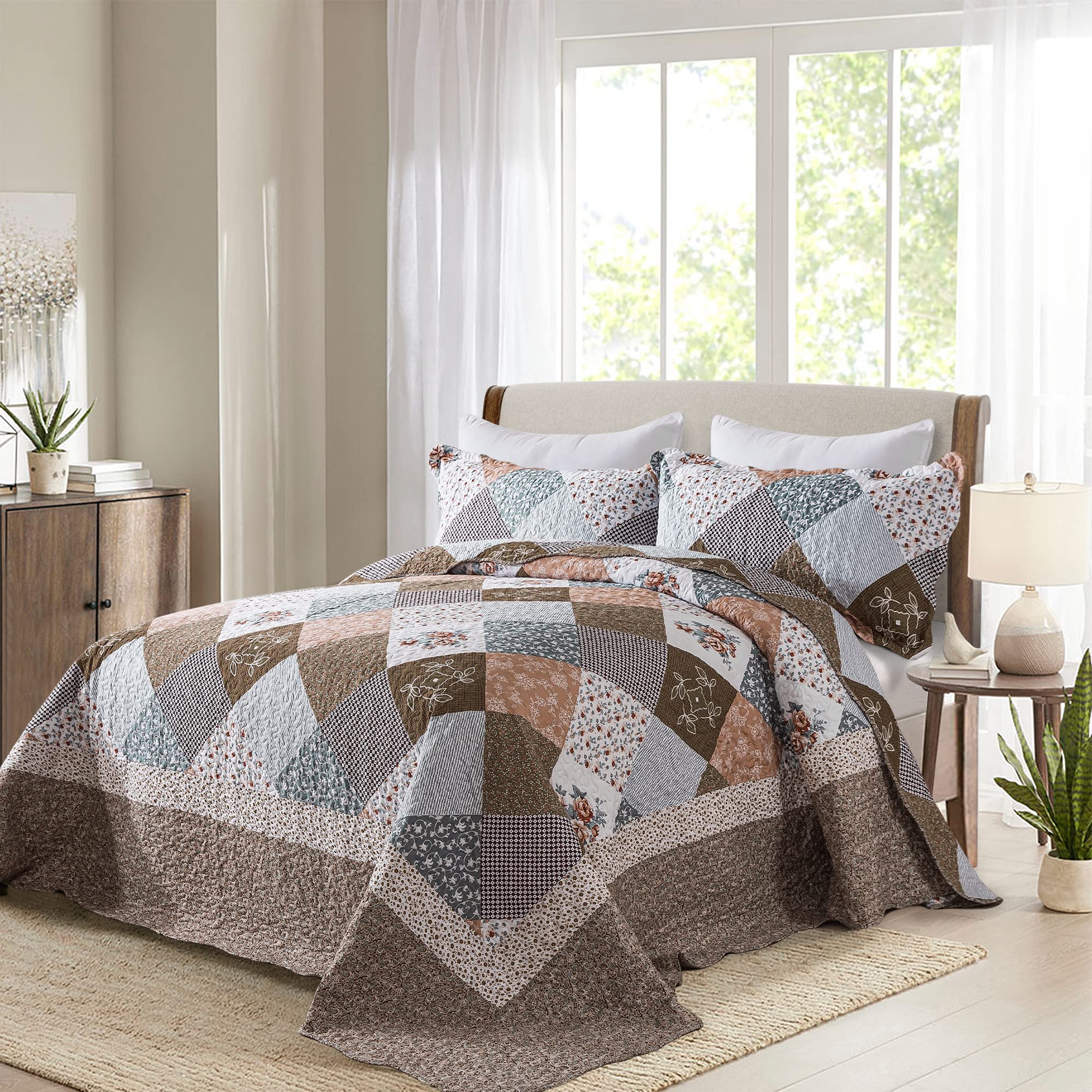 HoneiLife Oversized King Bedspreads 120x120-3 Pcs California King Quilt ...