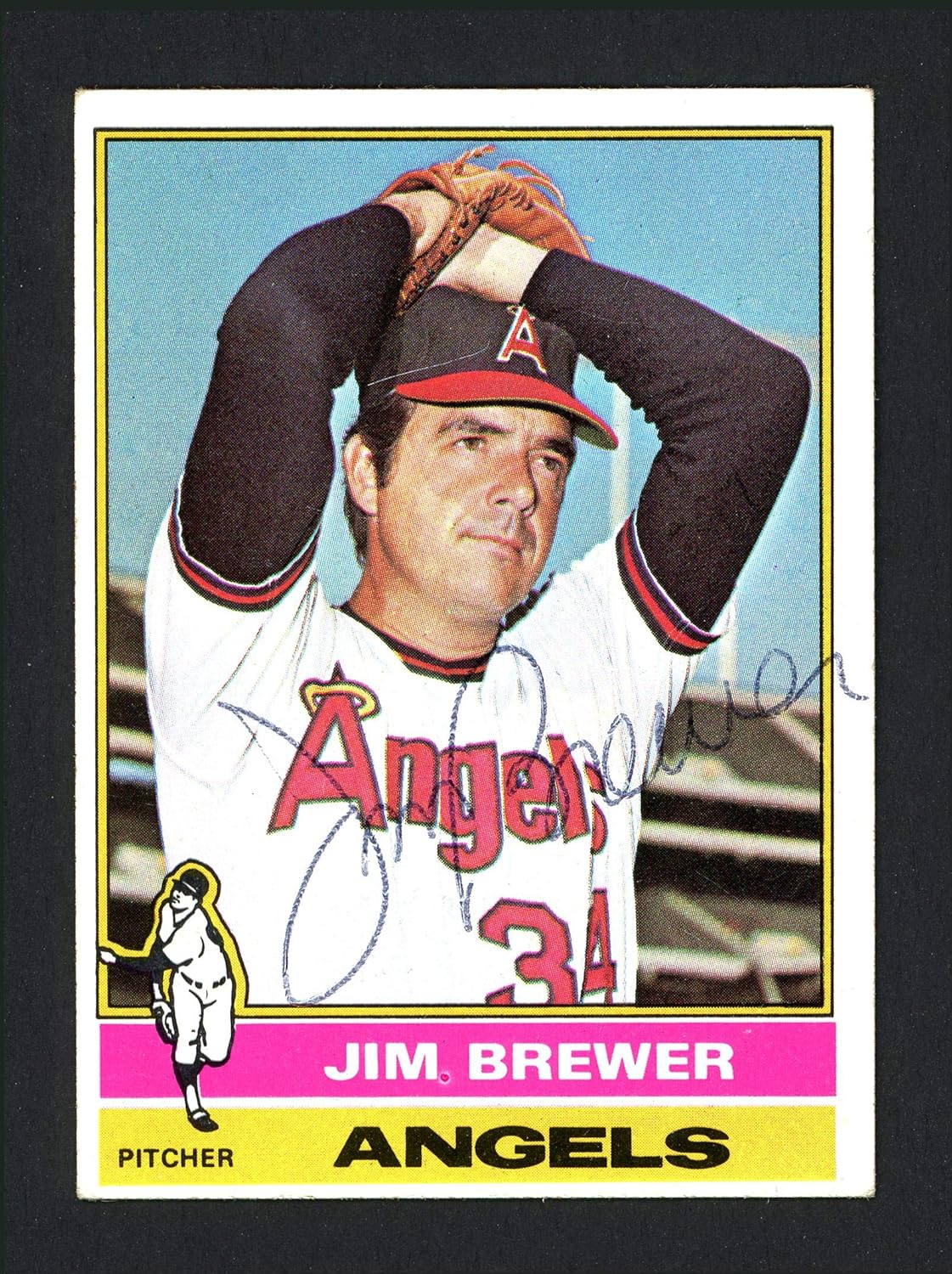 Jim Brewer Autographed 1976 Topps Card #459 California Angels SKU ...