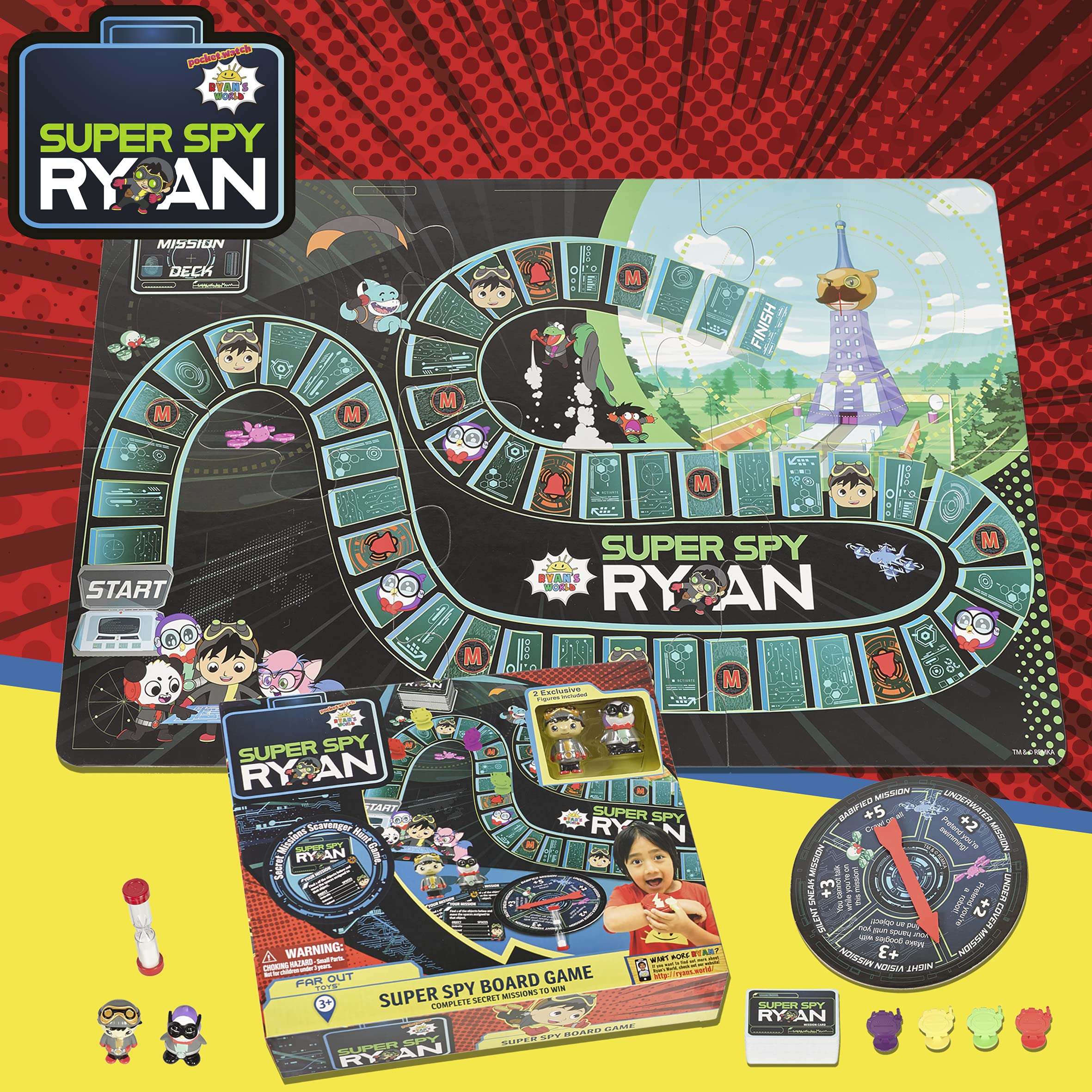 Mua Far Out Toys Ryan’s World Super Spy Board Game, Mission Scavenger ...