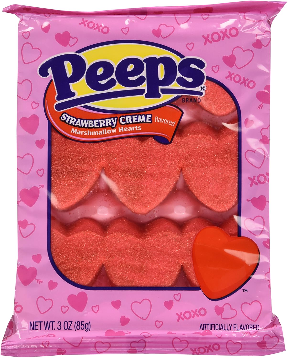 Peeps Strawberry Creme Flavored Marshallow Hearts 6 Oz (2 - 3 Oz Pkgs ...