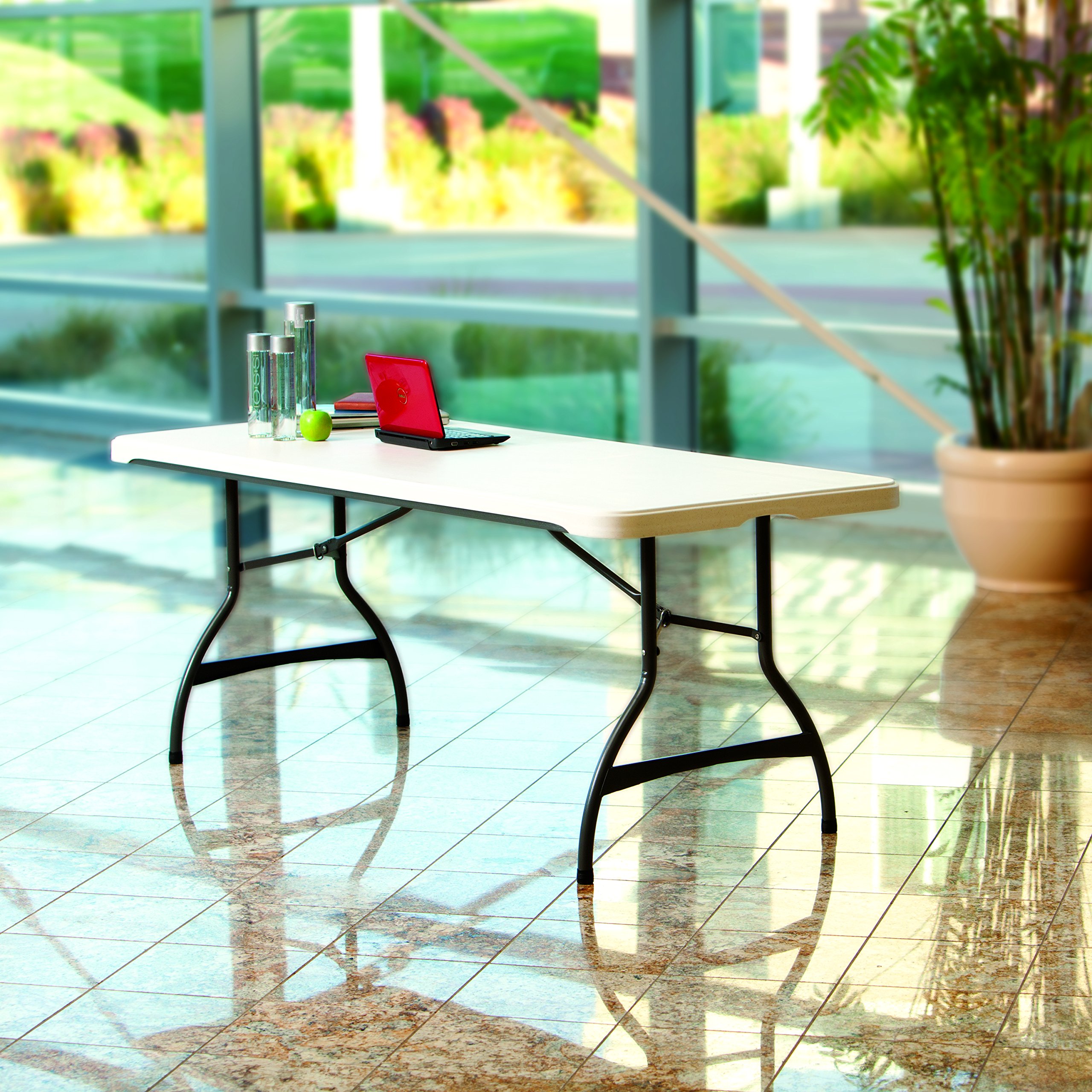 Lifetime 80306 Commercial Stackable Folding Table, 6', White 6 ft |1,82m