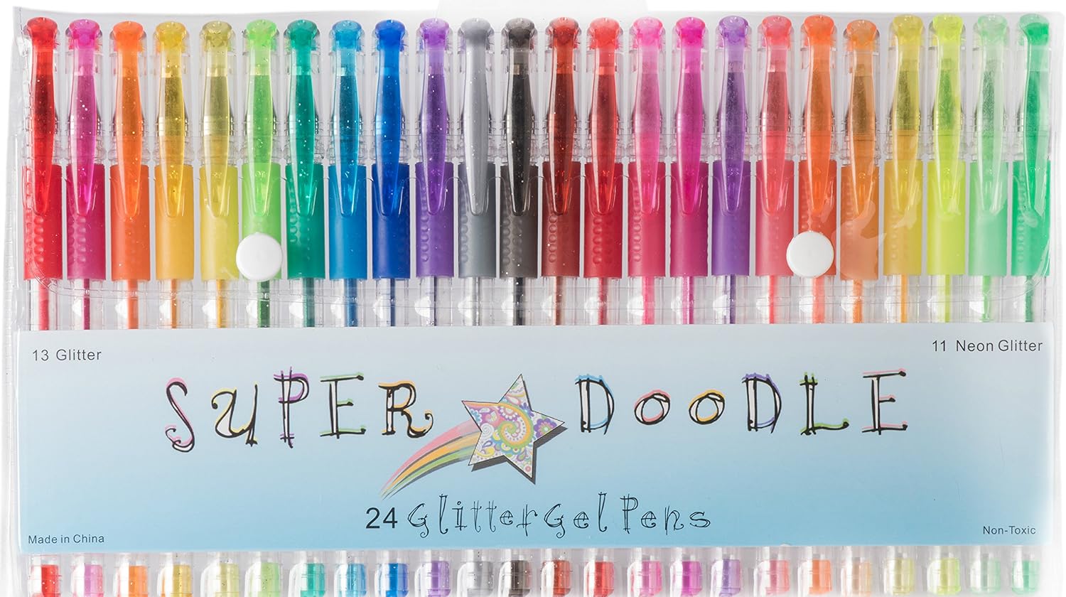 Amazon.com: Super Doodle - Glitter Gel Pens - 24 Glitter Colors ...