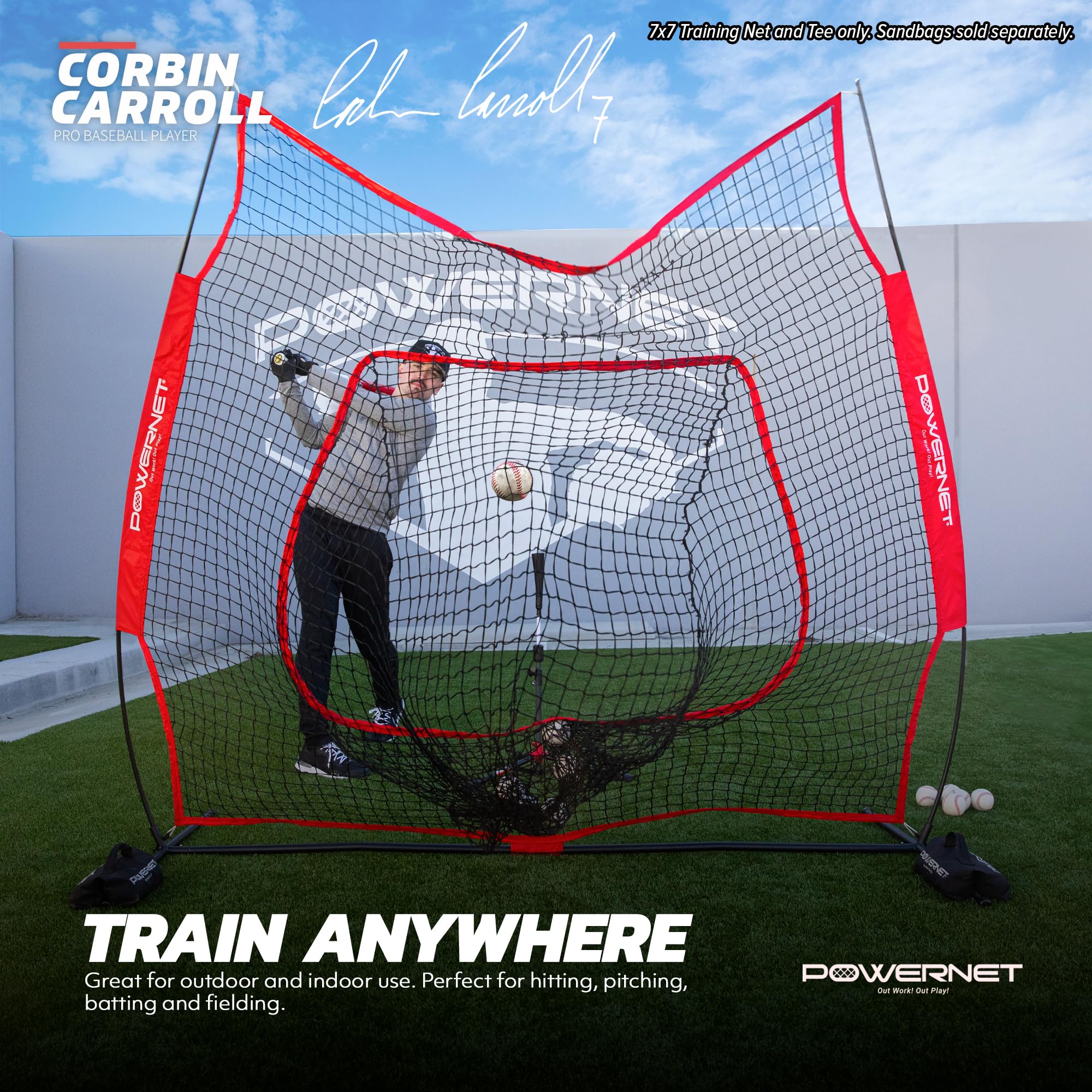 Mua Corbin Carroll Baseball Softball Practice Net 7x7 with Travel Tee ...