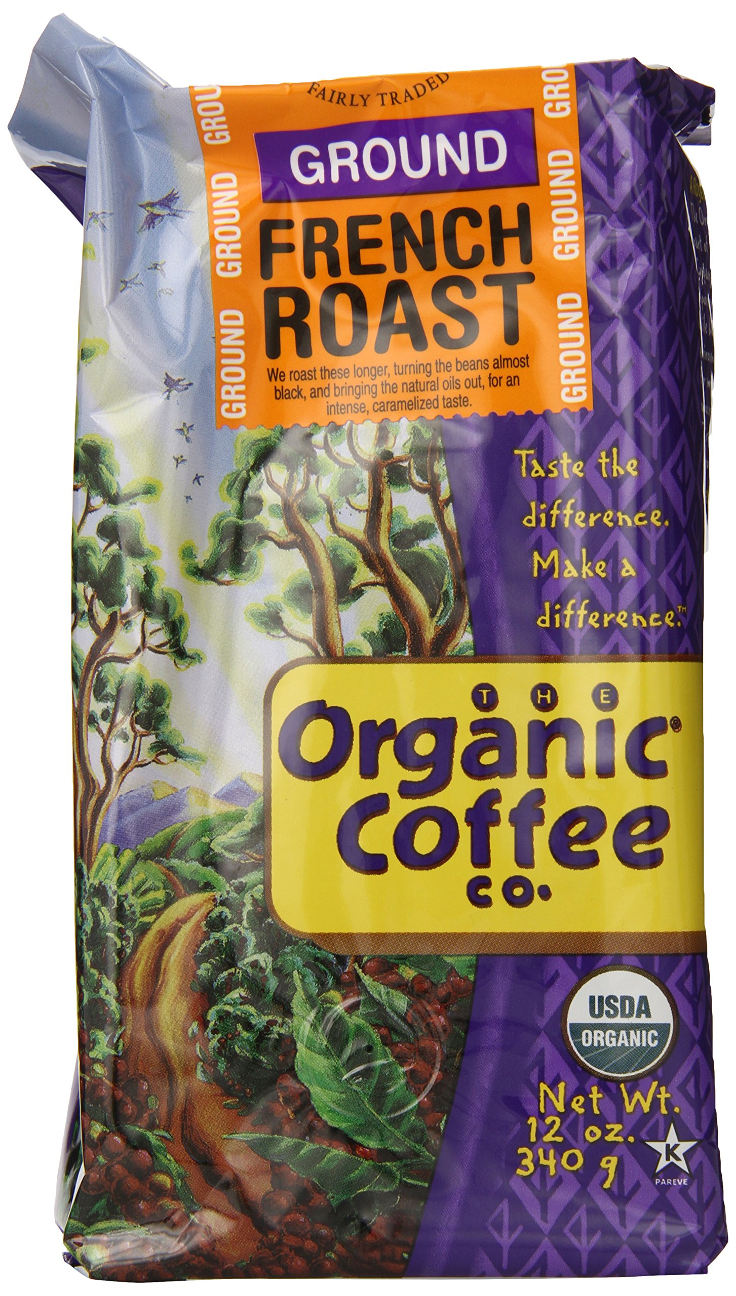 The Organic Coffee Company Ground Coffee, French Roast, 12 Ounce for ...