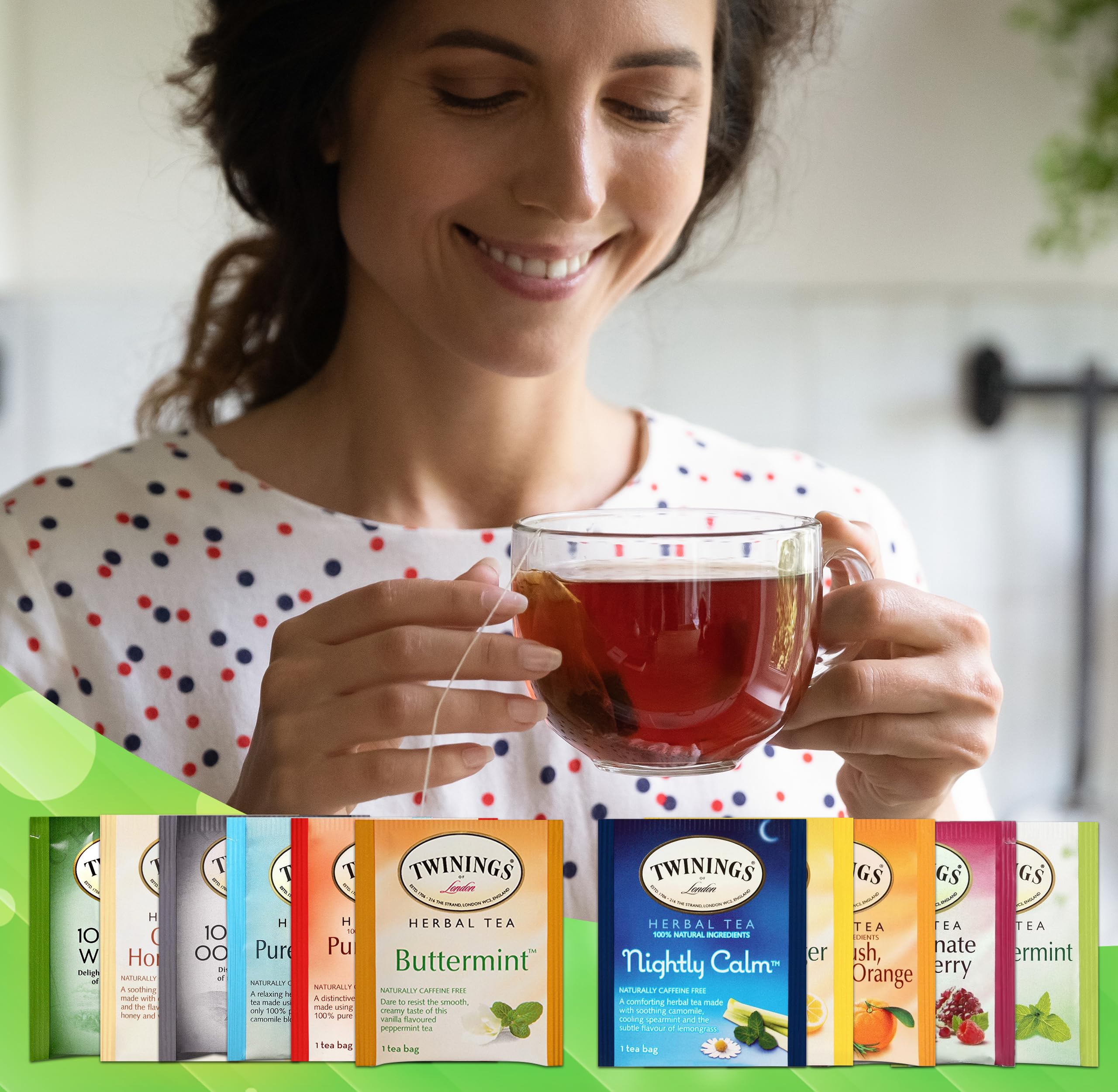 Mua NOSH PACK Herbal Tea Bags Sampler Assortment, (33 Count) 11 Flavor ...