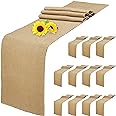 Amazon.com: 12 Pack Natural Burlap Table Runners,12 x 72 Inch Rustic Jute Table Runner and ...