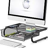 Amazon.com: Simple Houseware Clear Glass Computer Monitor Stand Riser ...