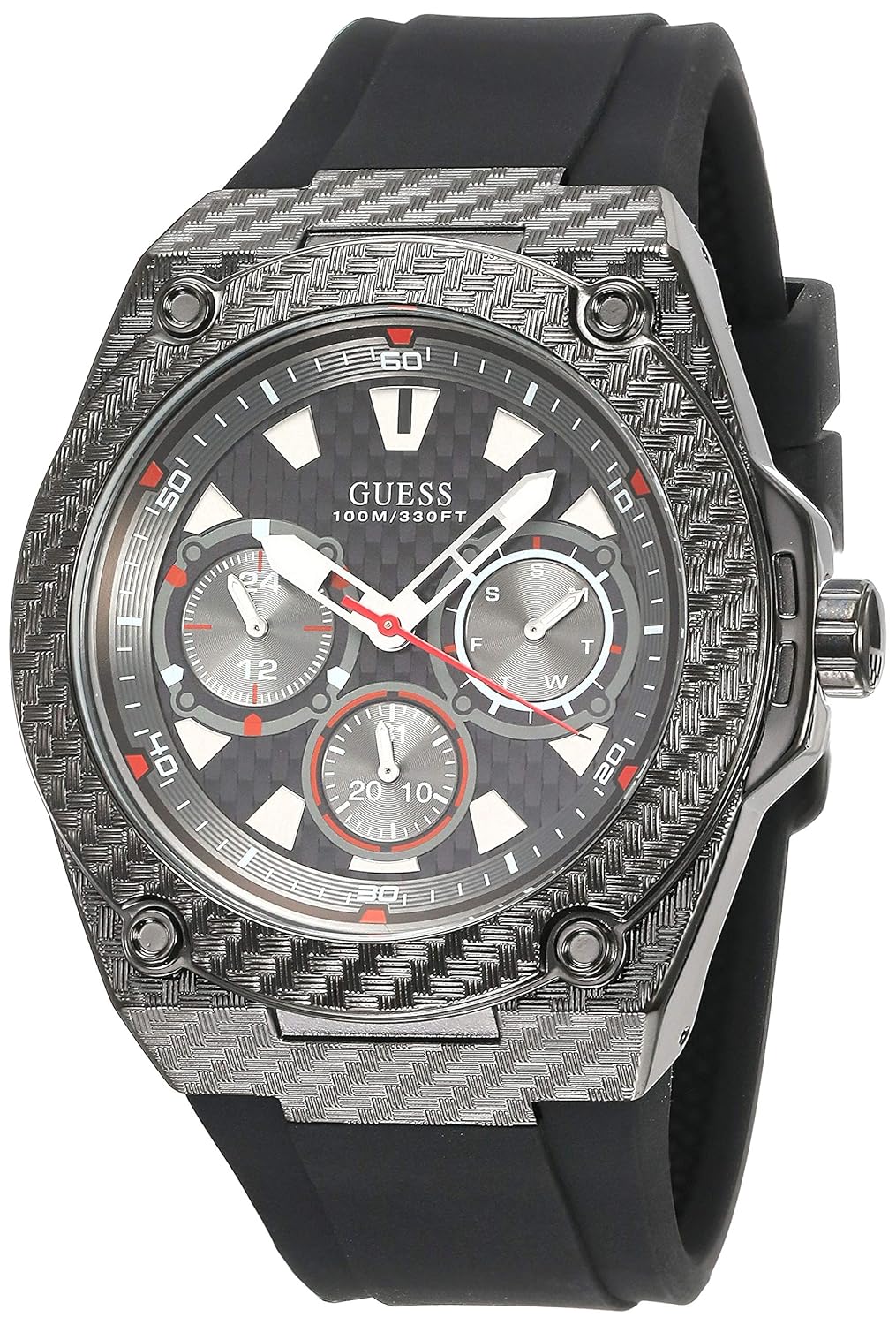 Guess Men's Chronograph Quartz Watch, with Silicone Strap: Guess ...