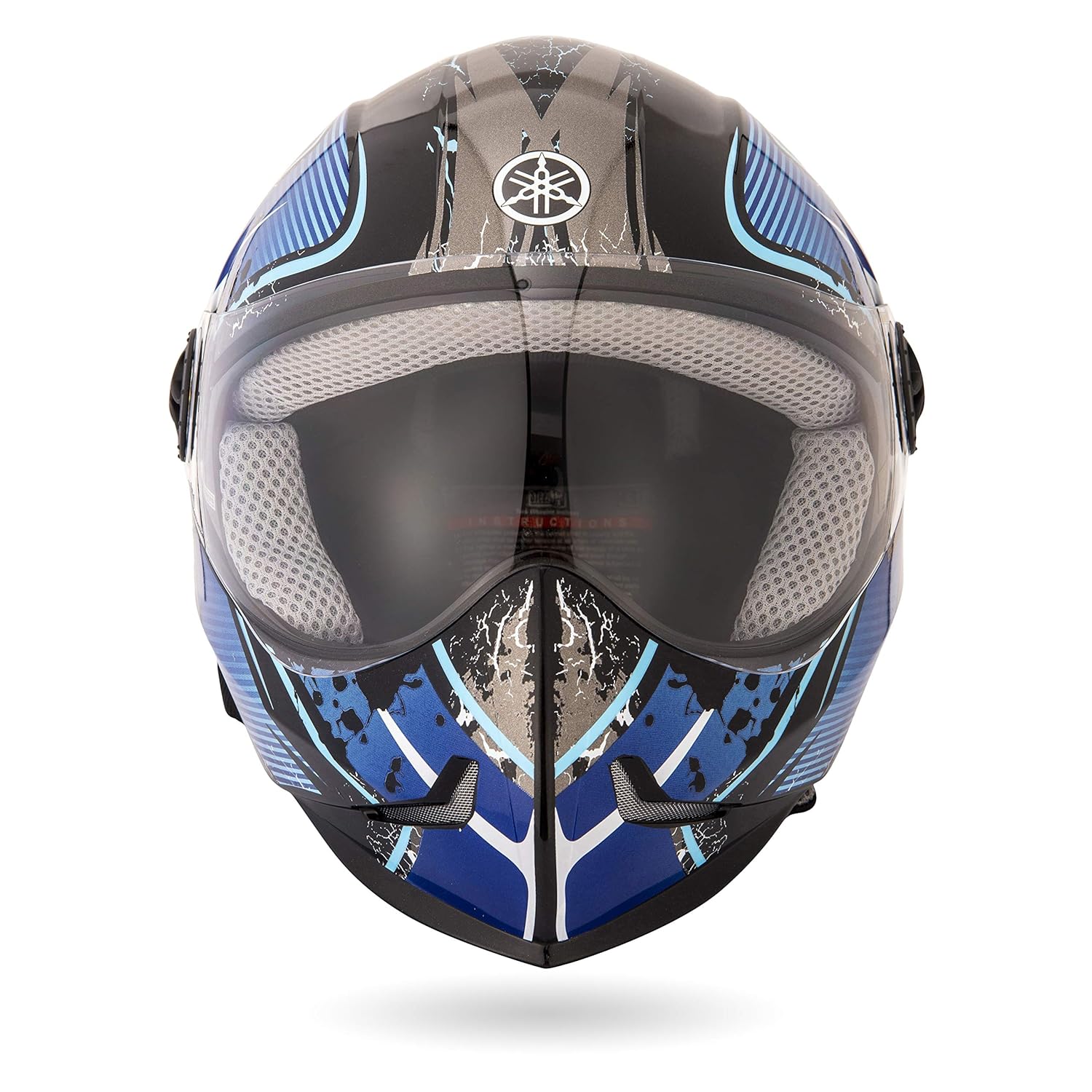 Yamaha YR1 Full Face Helmet (Black with Blue Graphic, XL): Amazon.in ...