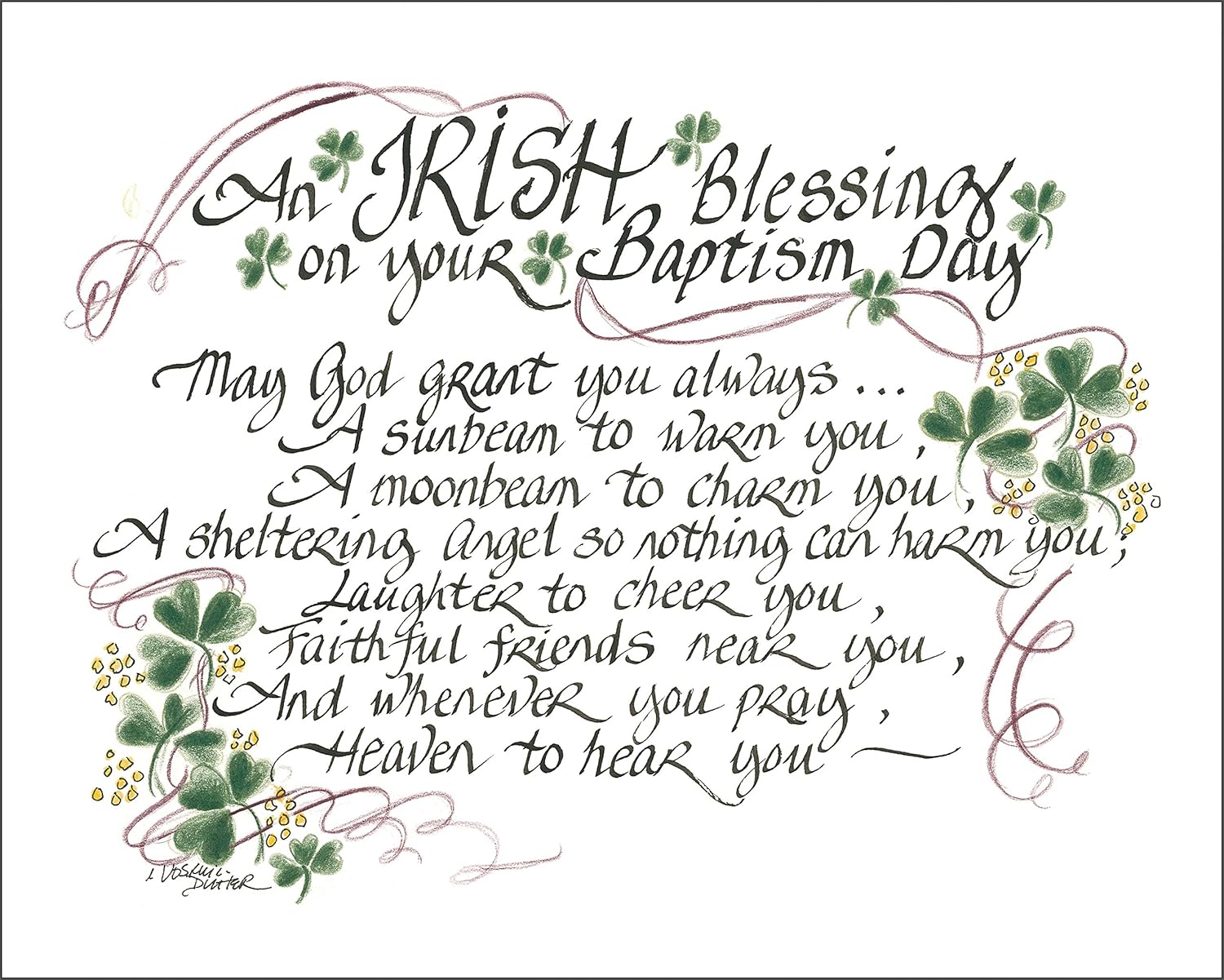 LPG Greetings Irish Blessing for Baptism Decor, Green/White/Black ...
