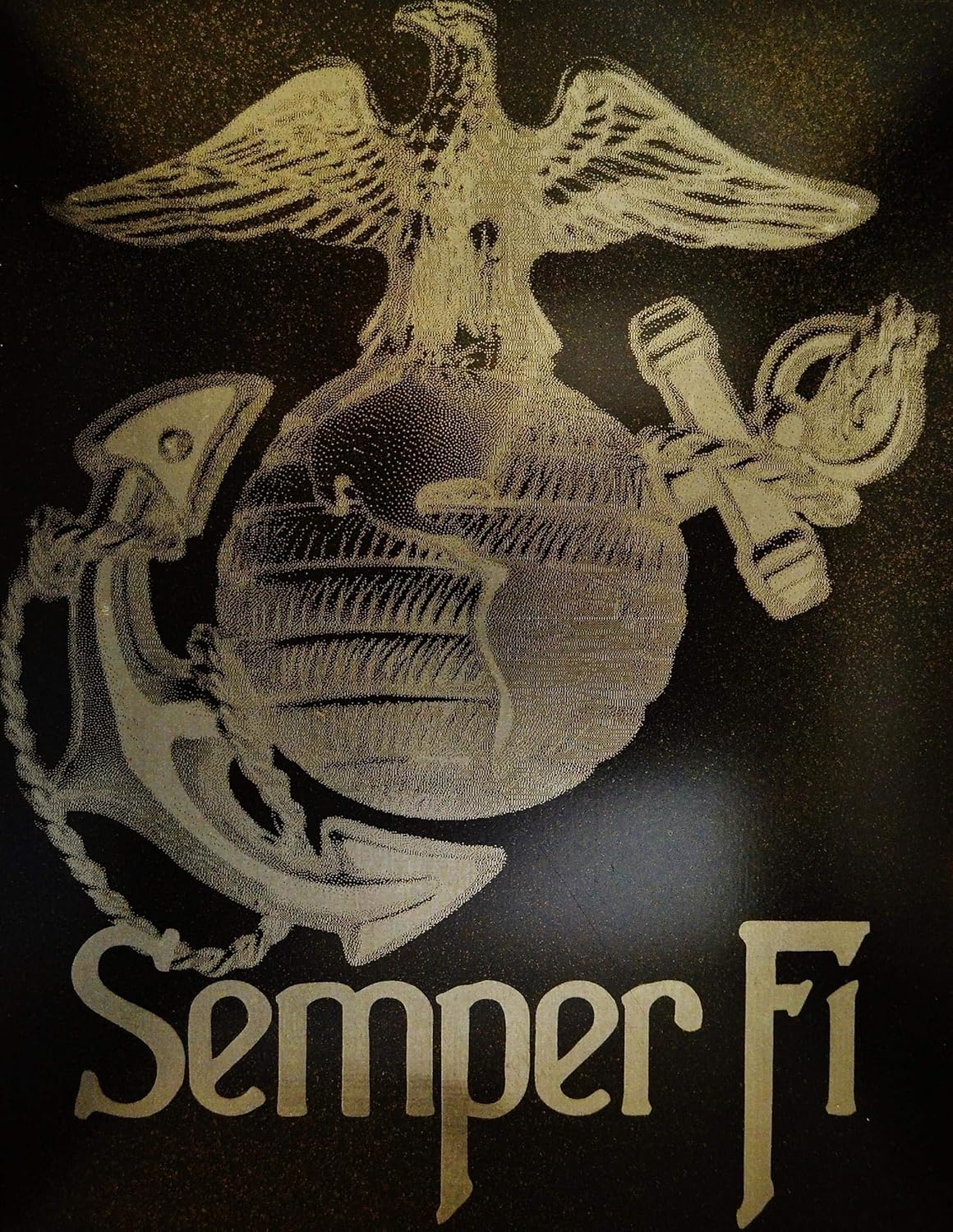 Amazon.com: Marines Semper Fidelis (Fi) Logo Symbol Metal Art Painting ...