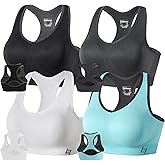 DSTANA Racerback Sports Bras for Women - Seamless High Impact Support ...