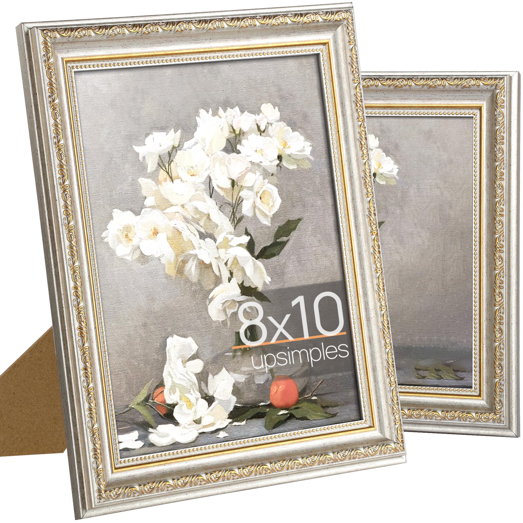 upsimples 8x10 Picture Frame with Real Glass, Ornate Vintage 8 x 10 ...