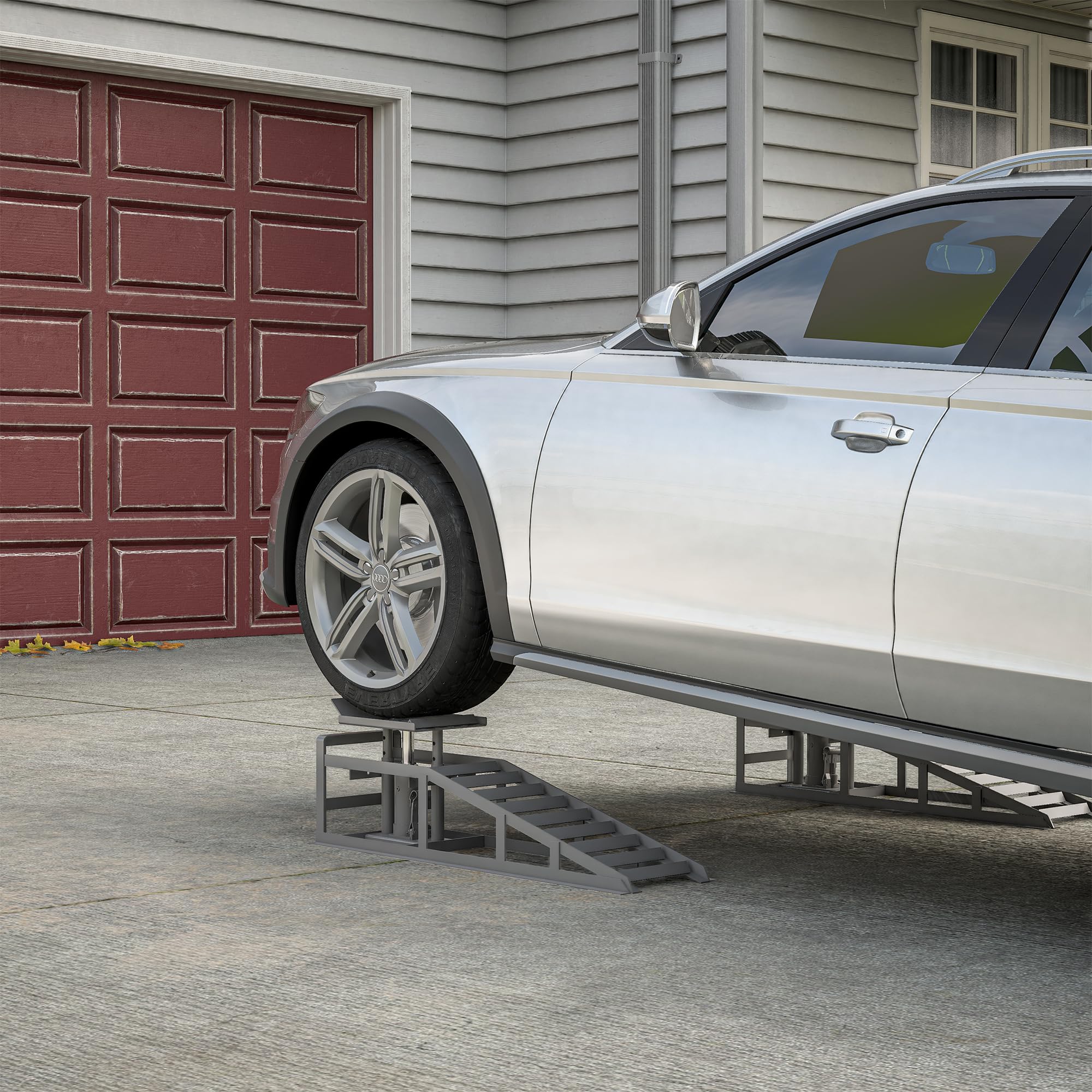 Hydraulic Car Ramps 5T 11000lbs, 2 Pack Heavy Duty Steel Car Ramps Lift ...